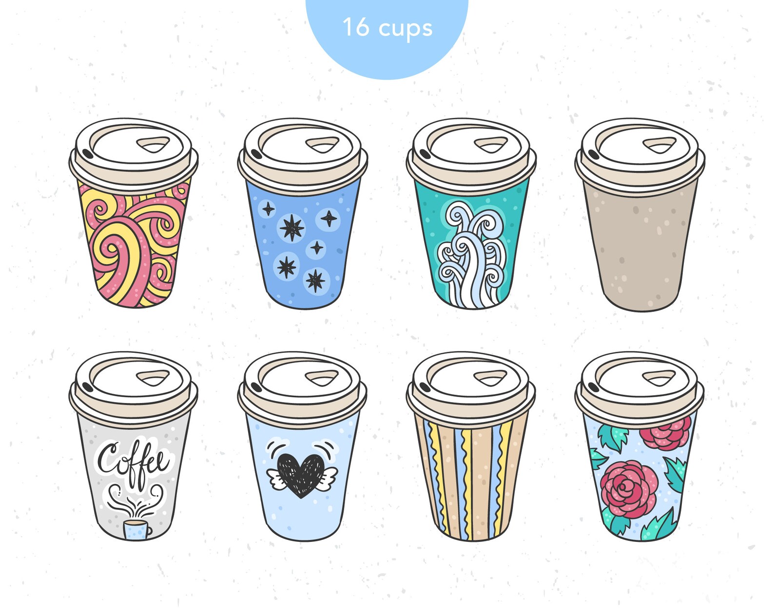 Coffee Clip Art Png Files Drink Png Cute Clipart Coffee - Etsy