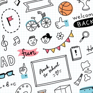 School Doodle Clipart, School Clipart, Teacher Clipart, Back to School ...