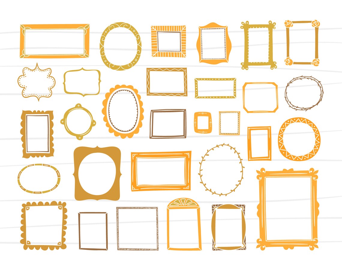 Digital Labels Design Elements Digital Frames Png Clipart - Etsy