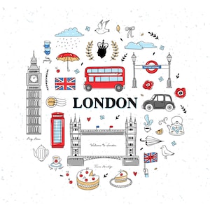 London Clipart, England Clipart, British Clipart, Travel Png - Etsy