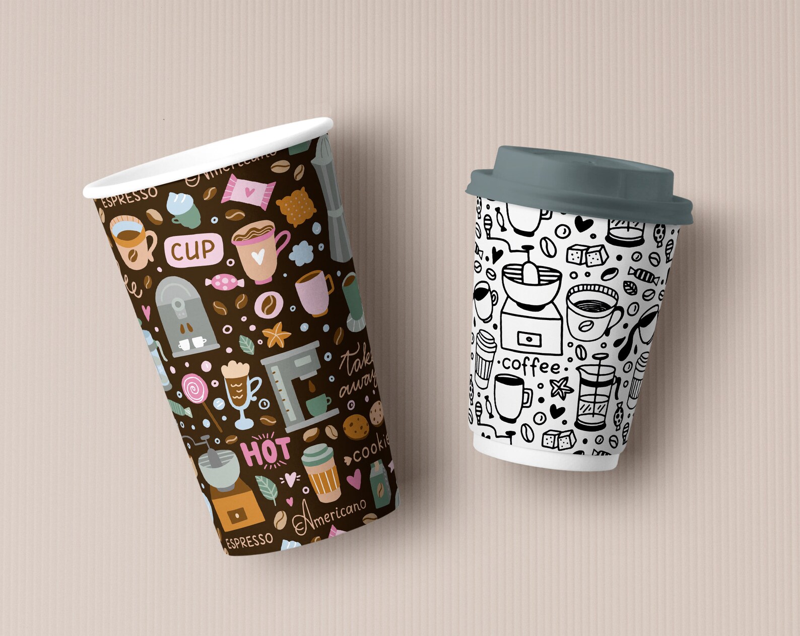 Coffee Digital Paper Pack Coffee Seamless Pattern Scrapbook Paper Pack ...