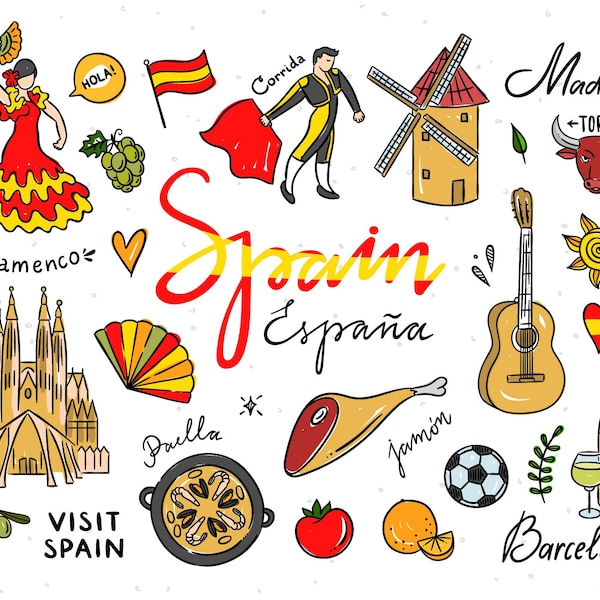 Flag of Spain Stamp - Etsy