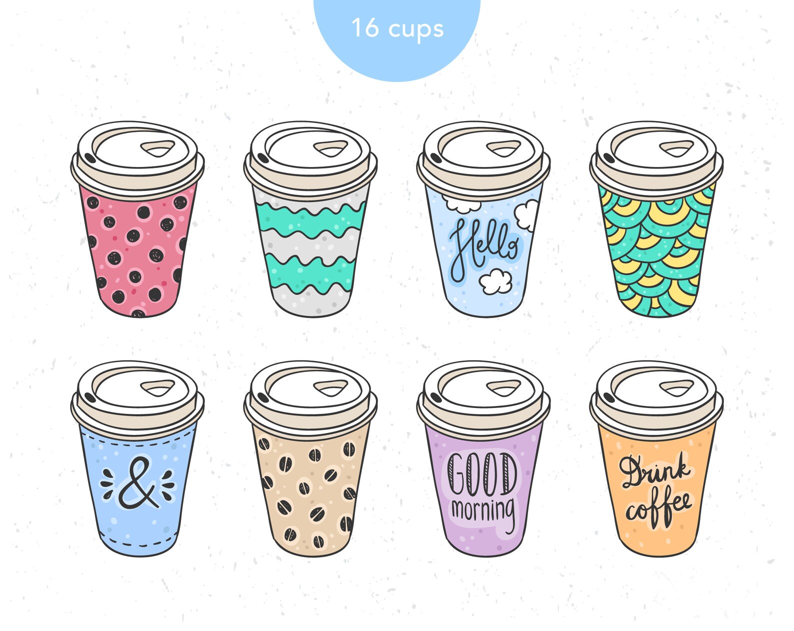 Coffee Clip Art Png Files Drink Png Cute Clipart Coffee - Etsy