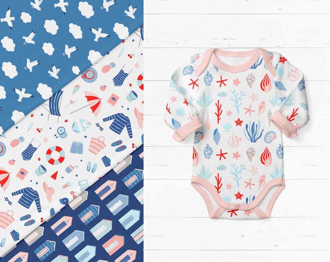 Nautical Digital Paper Pack Printable Beach Digital Background - Etsy