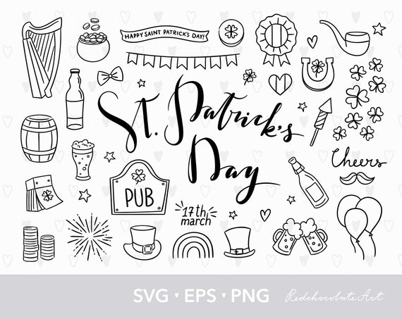 Happy St Patricks Day Clipart Black And White