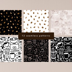 Coffee Digital Paper Pack Coffee Seamless Pattern Scrapbook Paper Pack ...