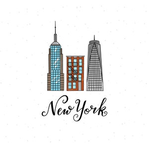 New York Travel Clipart, New York Handdrawn Clipart, New York City ...