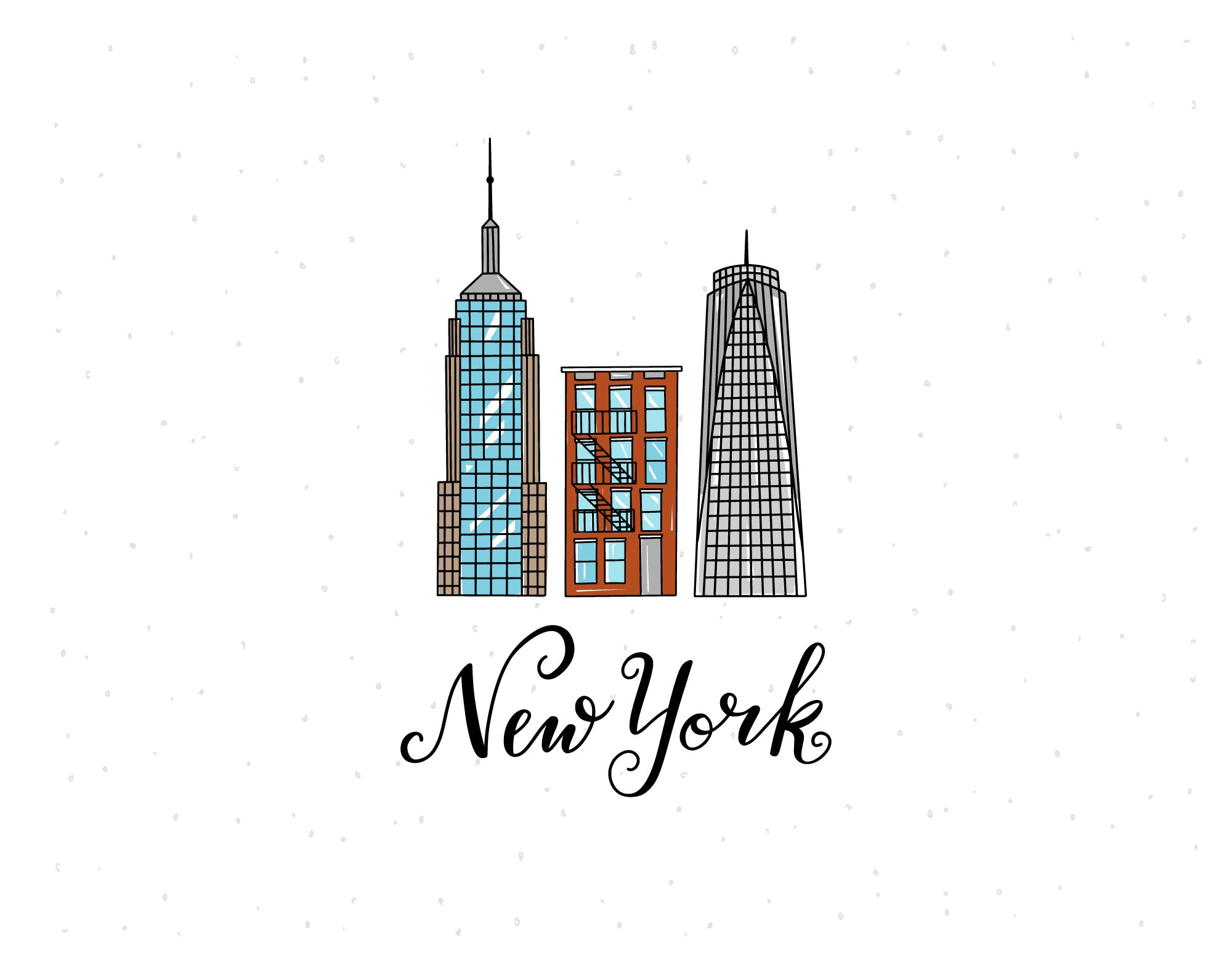 New York Travel Clipart New York Handdrawn Clipart New York - Etsy