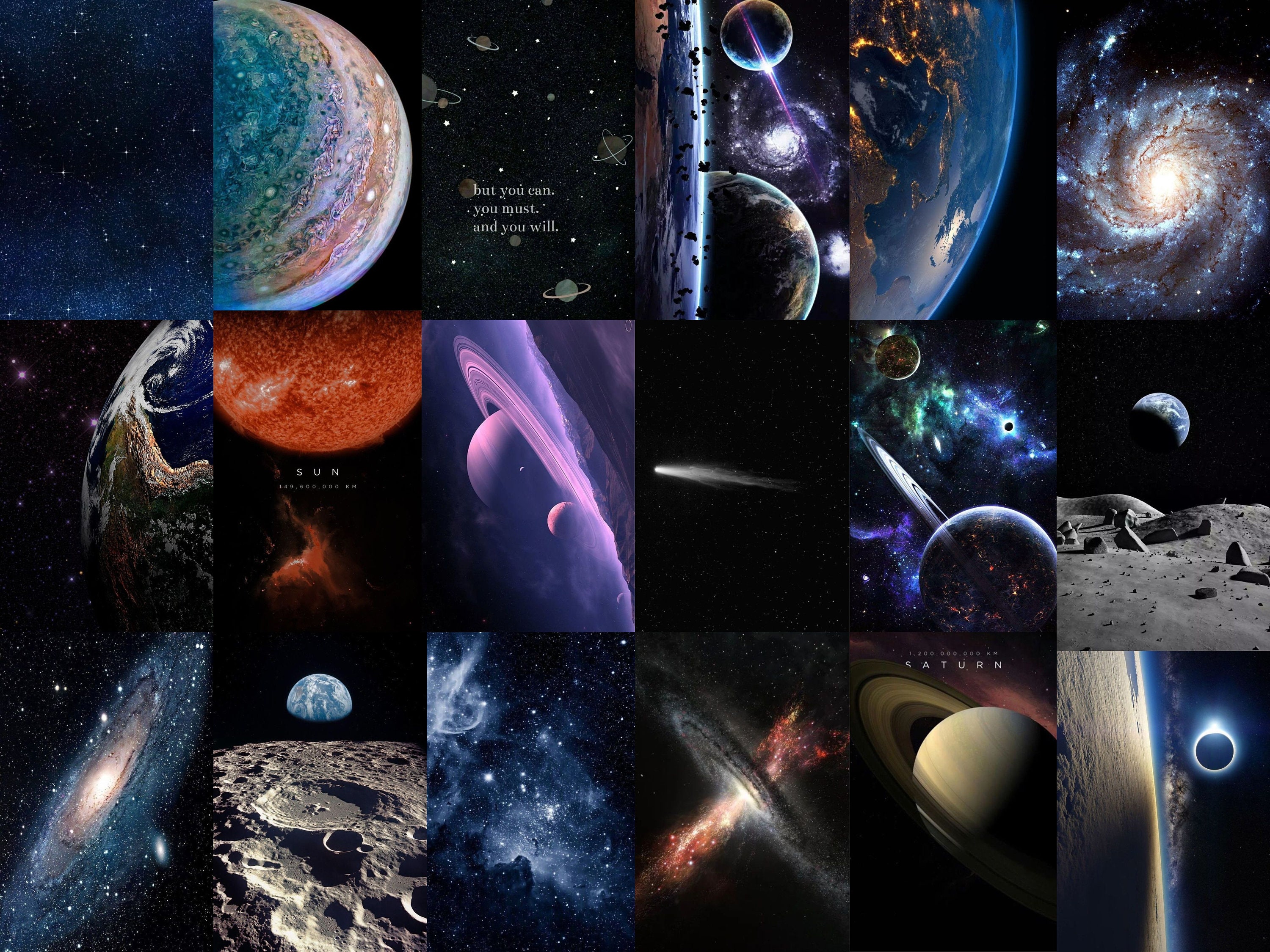 100 Astronomy Collage Kit Moon Wall Collage Planets Prints - Etsy