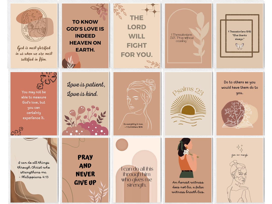 50 Christian Boho Aesthetic Collage Kit, Bible Verse Collage, Jesus ...