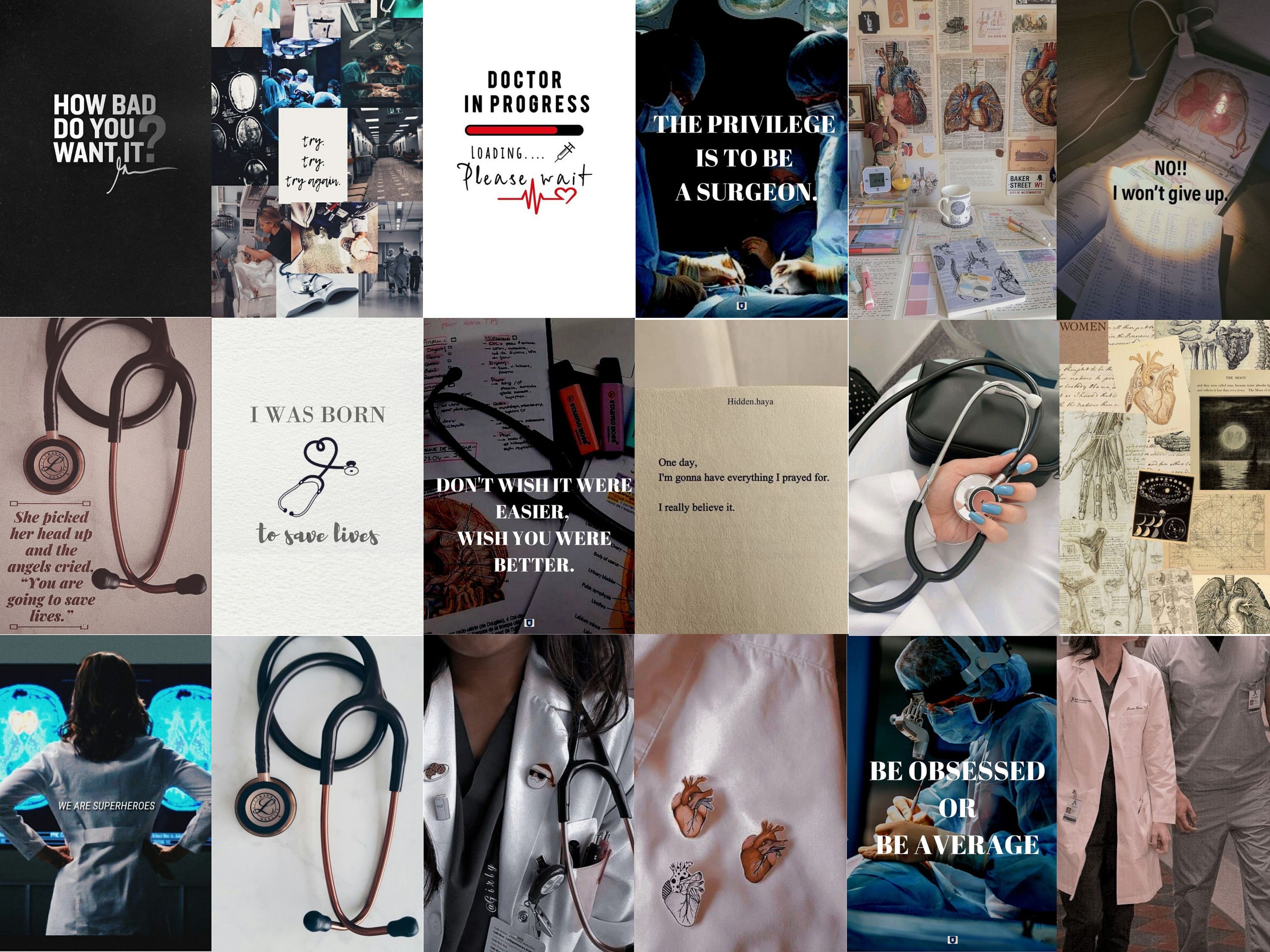 100 Future Doctor Collage Kit, Medical Student Motivation Collage ...