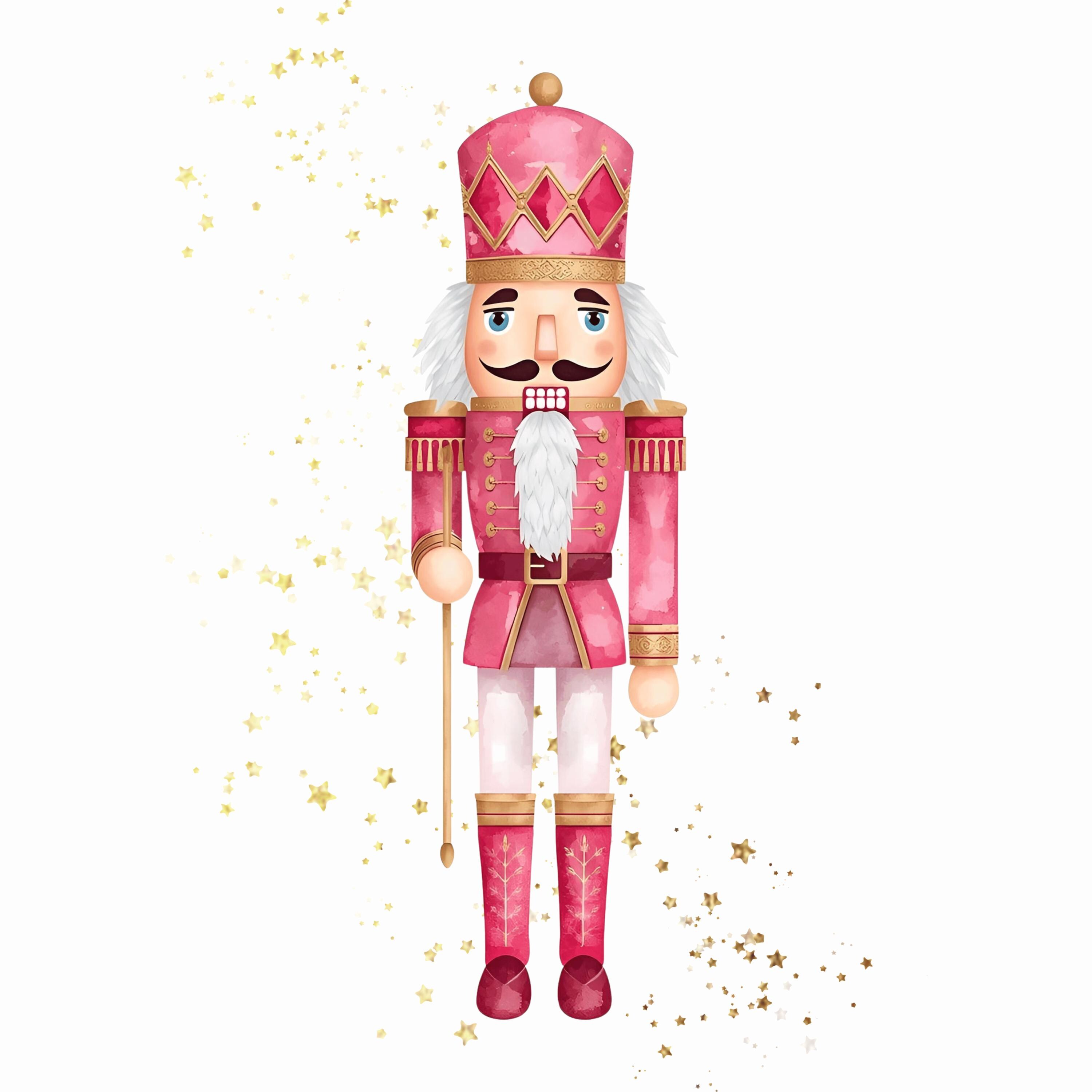10 Pink Watercolor Nutcracker Clipart | Christmas PNG Bundle (digital ...