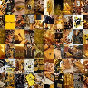 100 Hufflepuff Wall Collage Kit, Yellow Aesthetic Photo Prints, Wizard ...