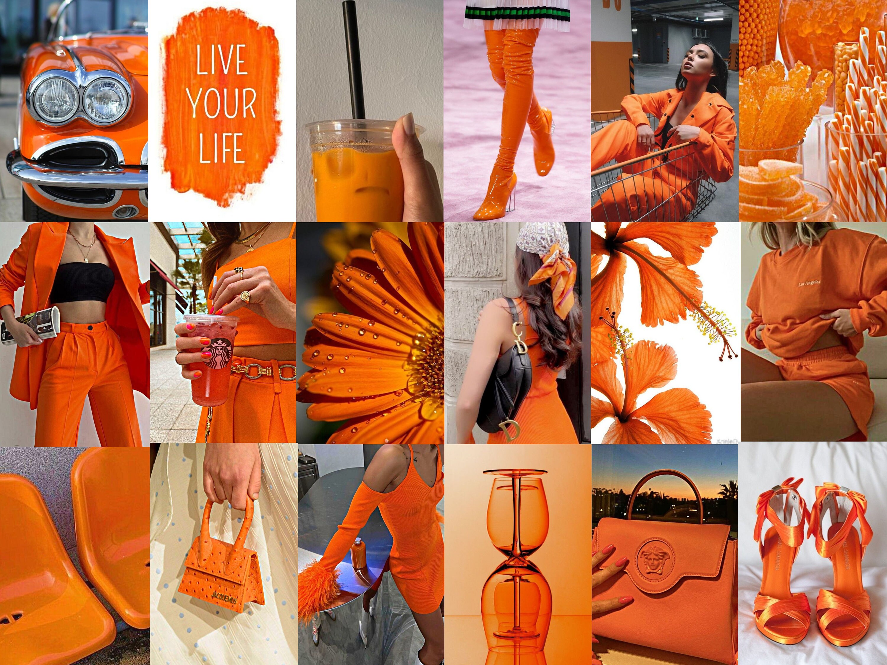 100 Orange Collage Kit, Orange Wall Collage, Peachy Aesthetic Wall ...