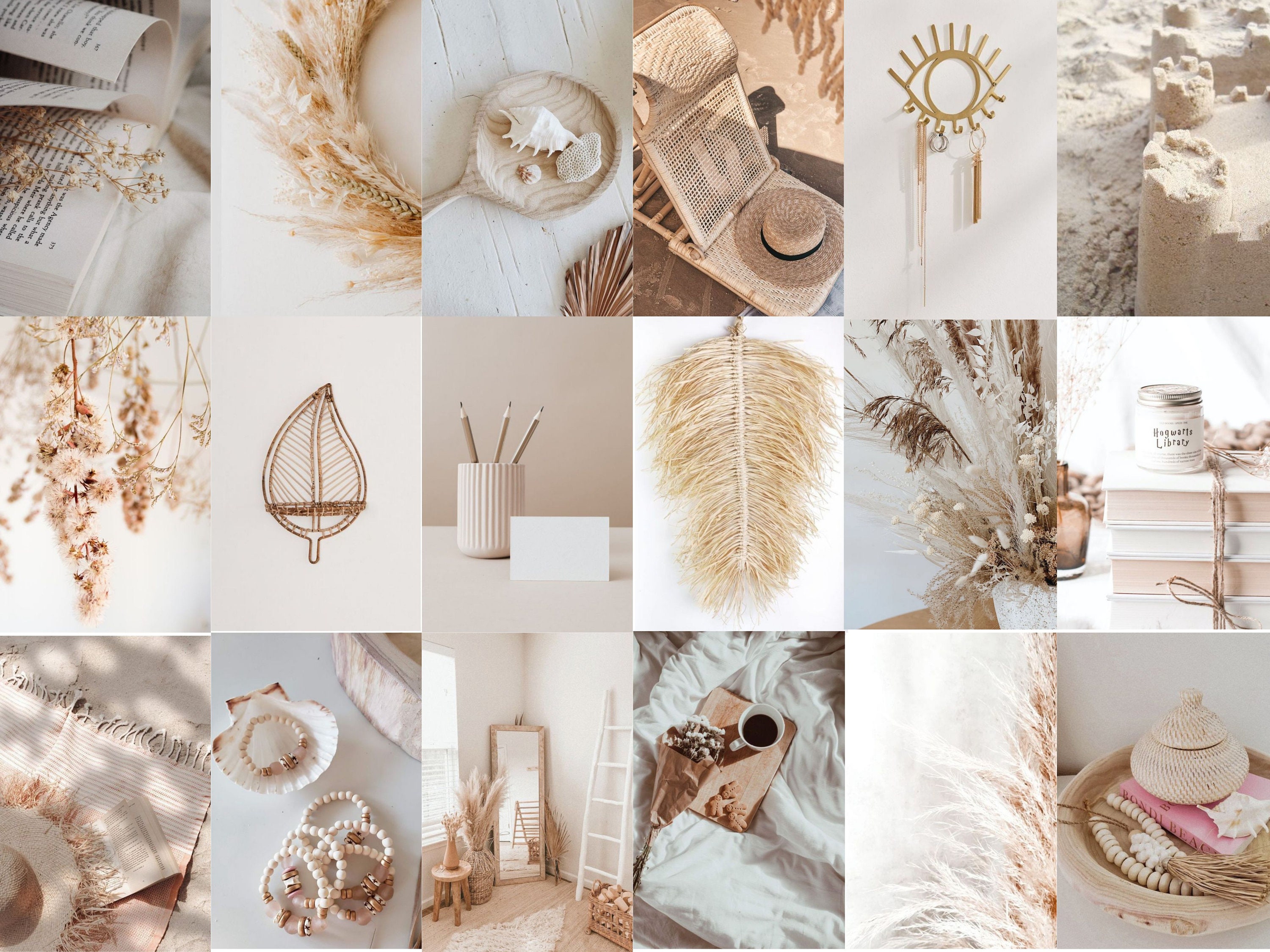100 Boho Vibes Collage Kit, Boho Collage, Bohemian Aesthetic Wall ...