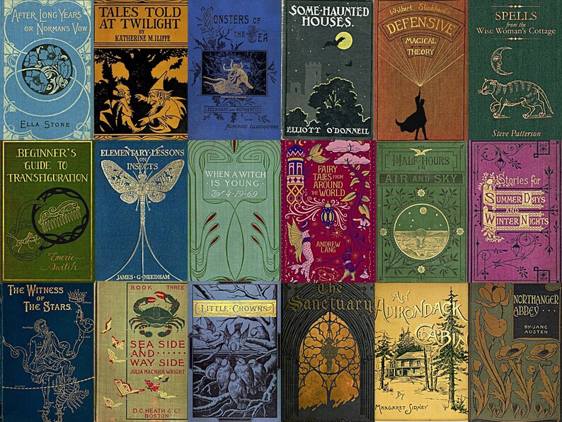 100 Vintage Book Cover Collage Kit, Book Wall Collage, Vintage ...