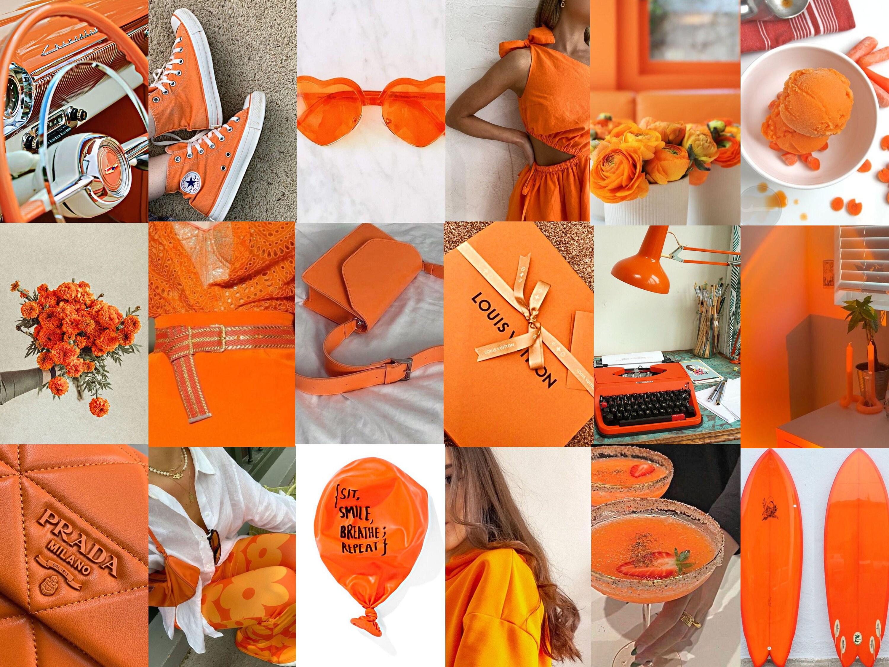 100 Orange Collage Kit, Orange Wall Collage, Peachy Aesthetic Wall ...