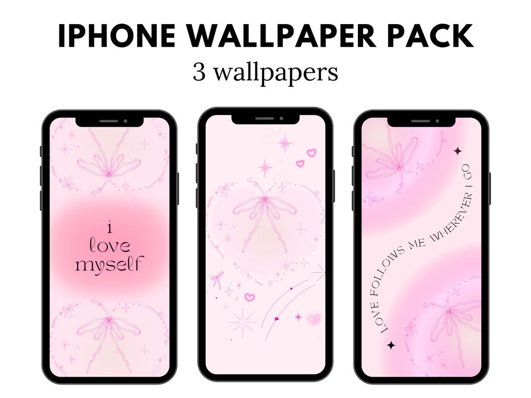 Pink Bow iPhone Wallpaper, Self Love Coquette Wallpaper, I Love Myself ...
