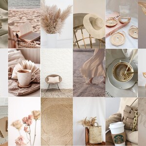 100 Boho Vibes Collage Kit, Boho Collage, Bohemian Aesthetic Wall ...