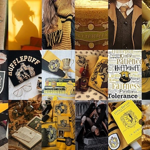 100 Hufflepuff Wall Collage Kit, Yellow Aesthetic Photo Prints, Wizard ...
