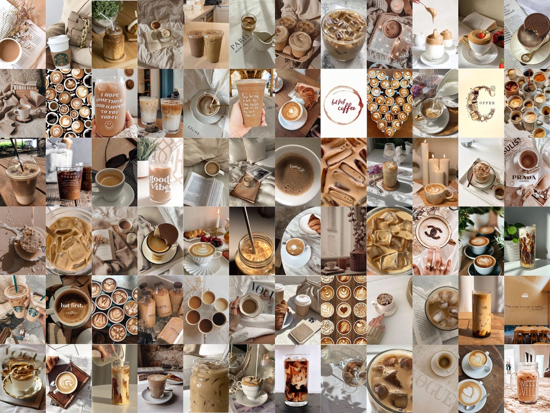 100 Coffee Lovers Collage Kit, Coffee Wall Collage, Coffee Aesthetic ...