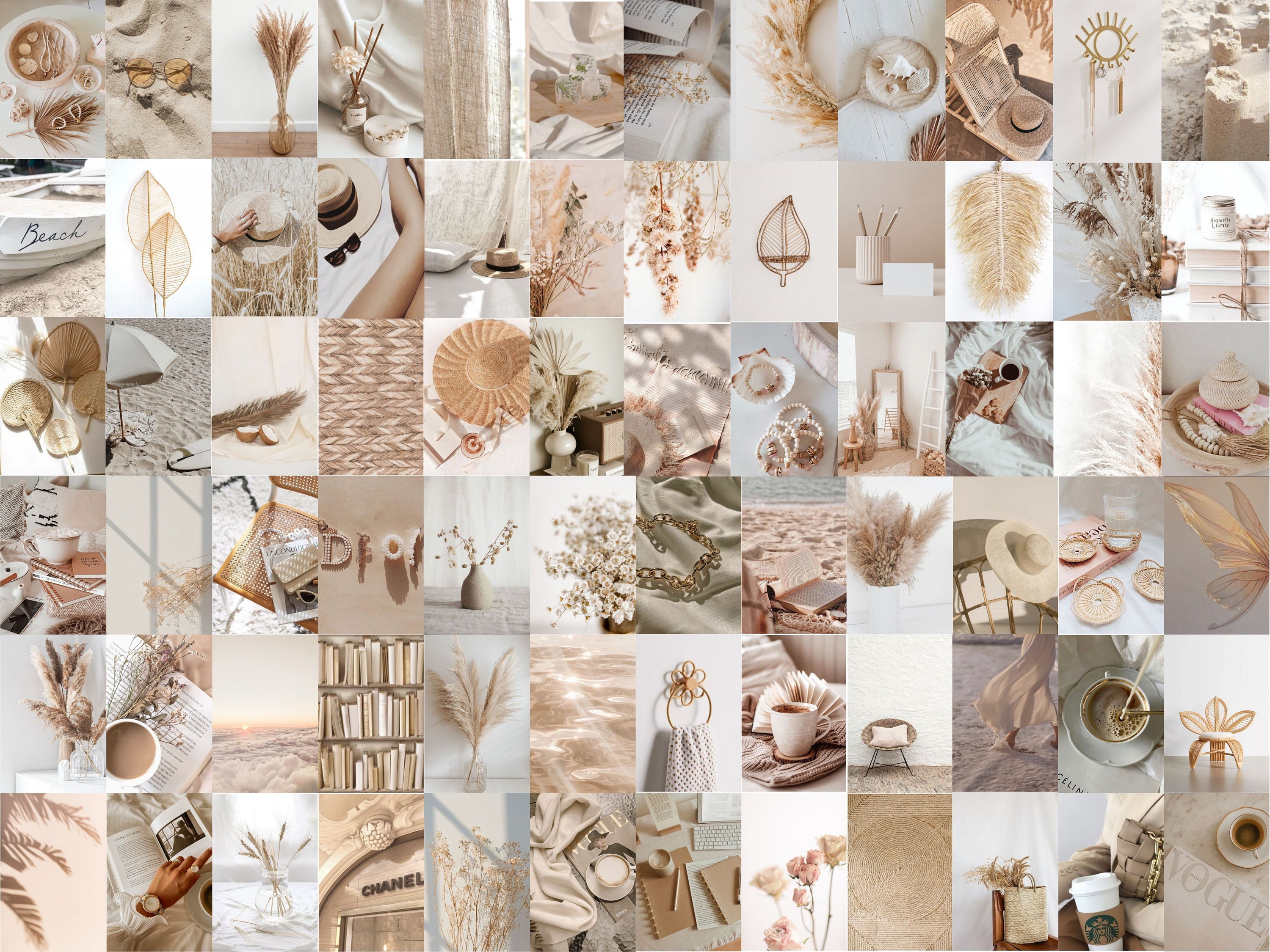 100 Boho Vibes Collage Kit, Boho Collage, Bohemian Aesthetic Wall ...