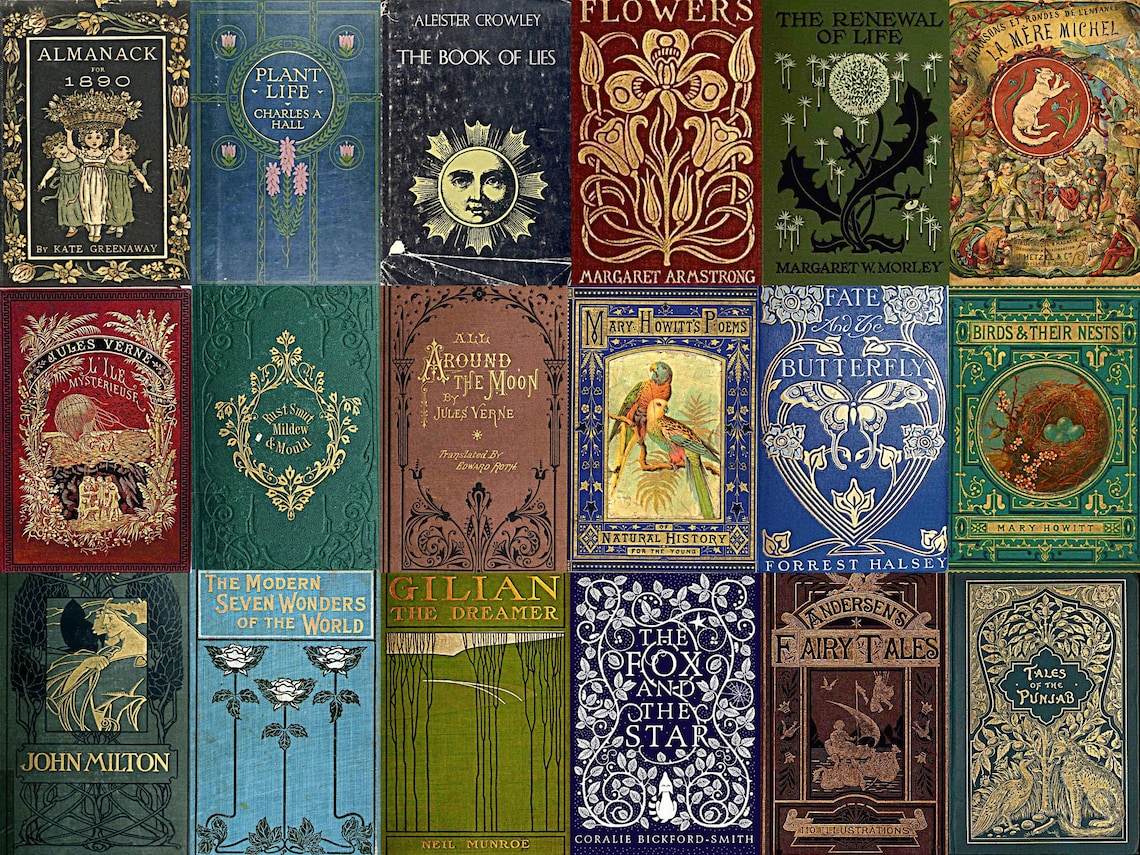 100 Vintage Book Cover Collage Kit, Book Wall Collage, Vintage ...