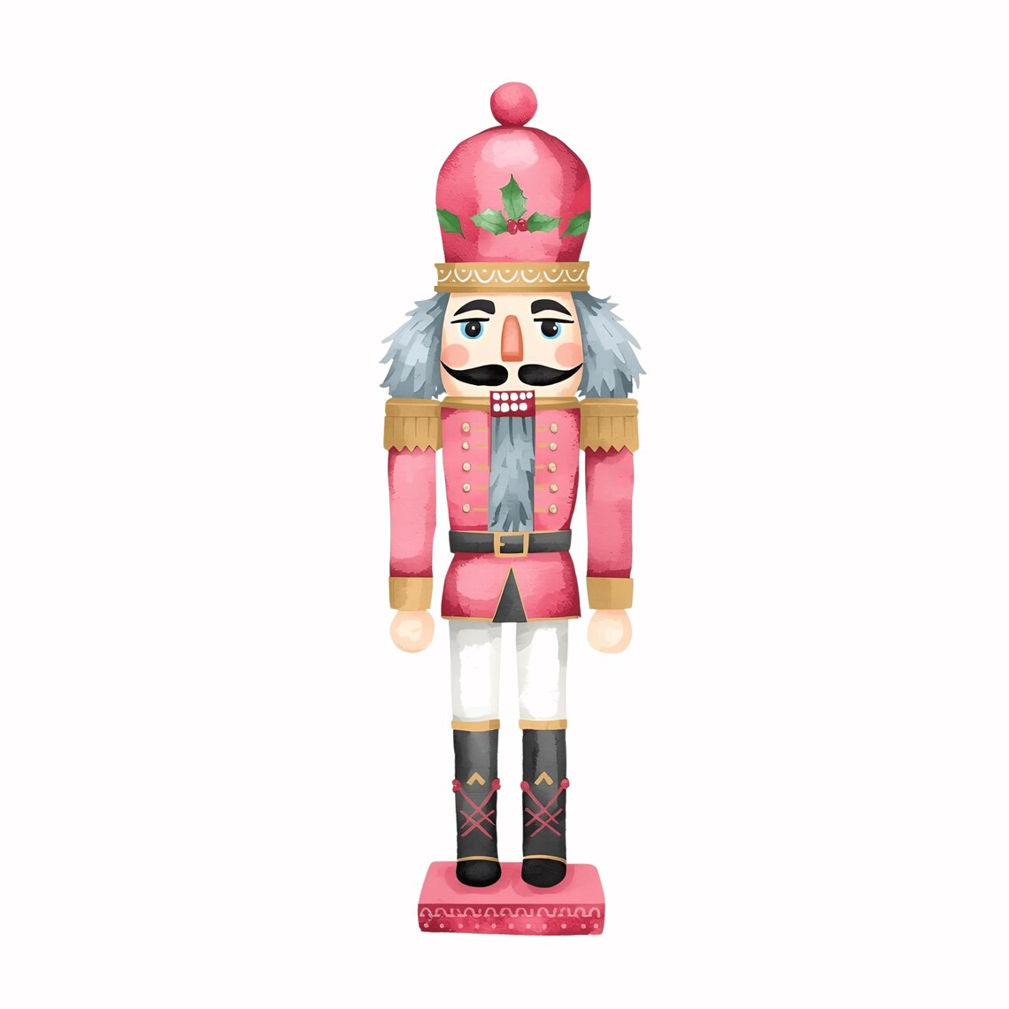10 Pink Watercolor Nutcracker Clipart | Christmas PNG Bundle (digital ...