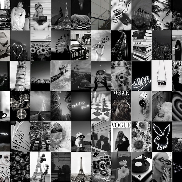 Wall Collage Kit Black and White - Etsy