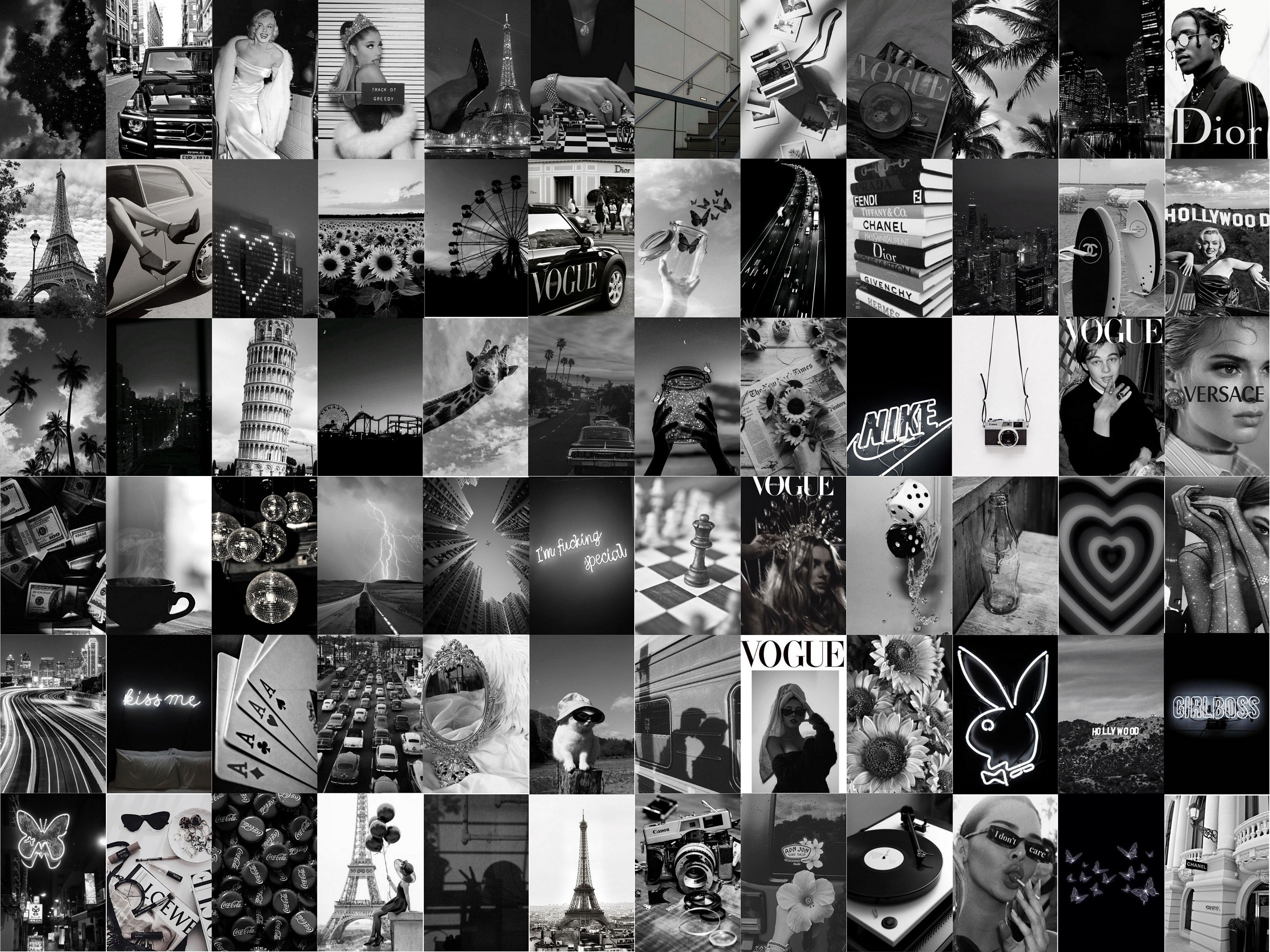 Black And White Girly Collages