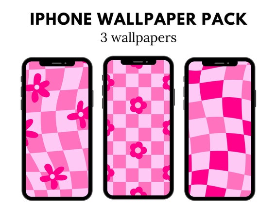 Retro Pink Iphone Wallpaper Groovy Pink Iphone Wallpaper - Etsy