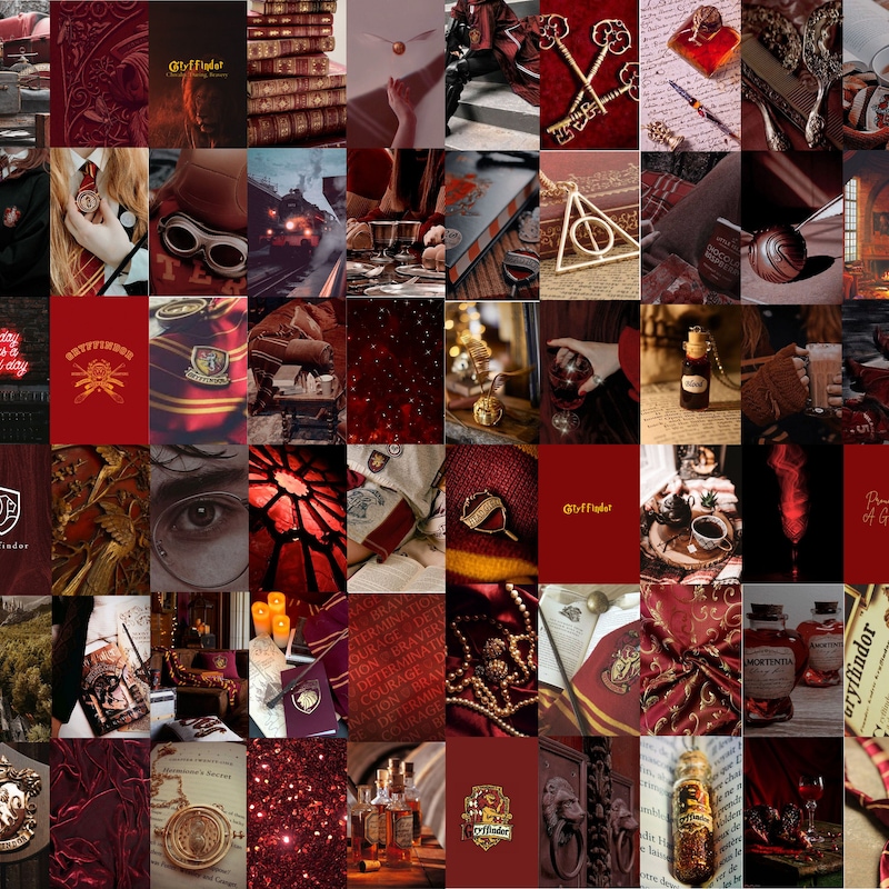 Red Wall Collage Kit - Etsy