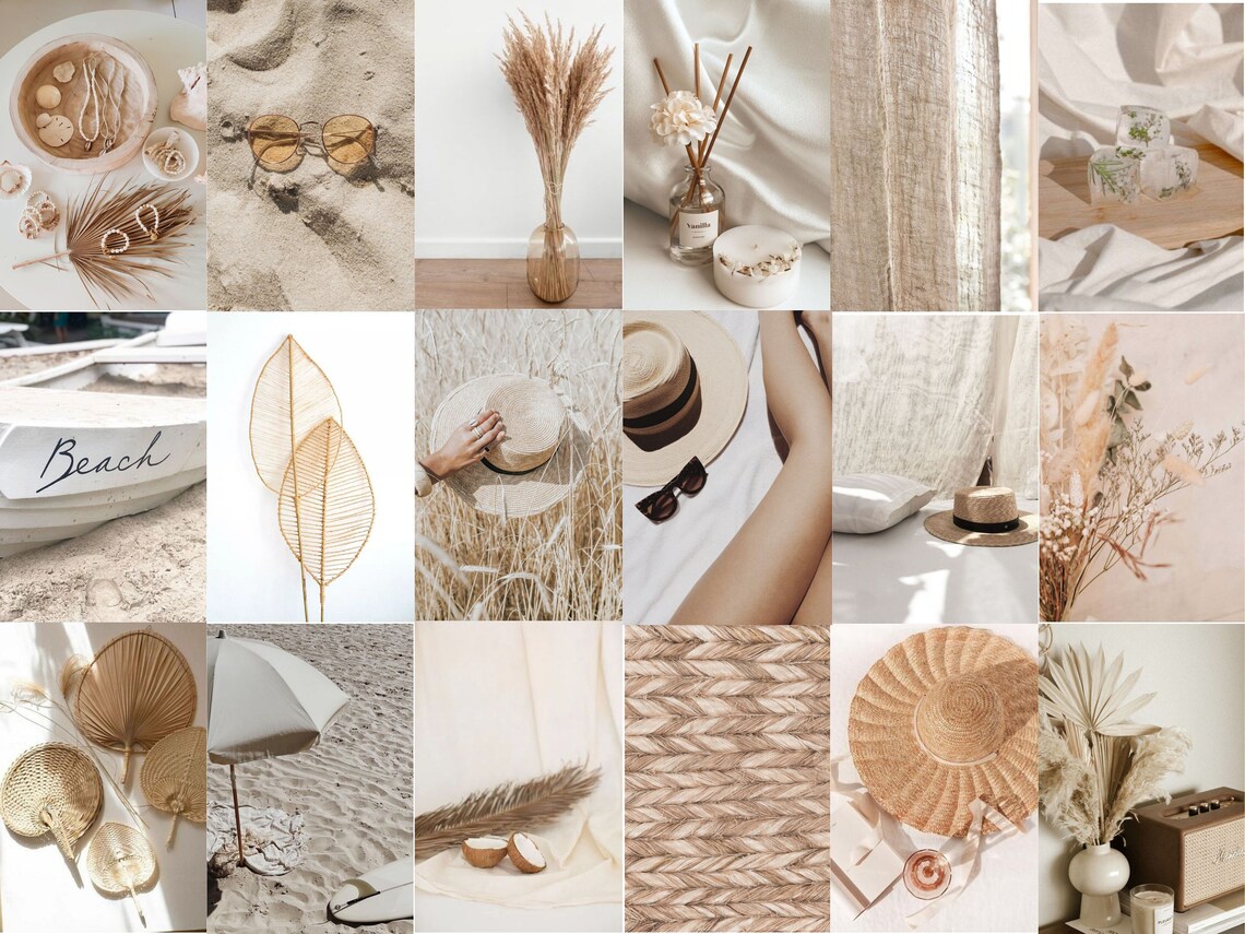 100 Boho Vibes Collage Kit, Boho Collage, Bohemian Aesthetic Wall ...