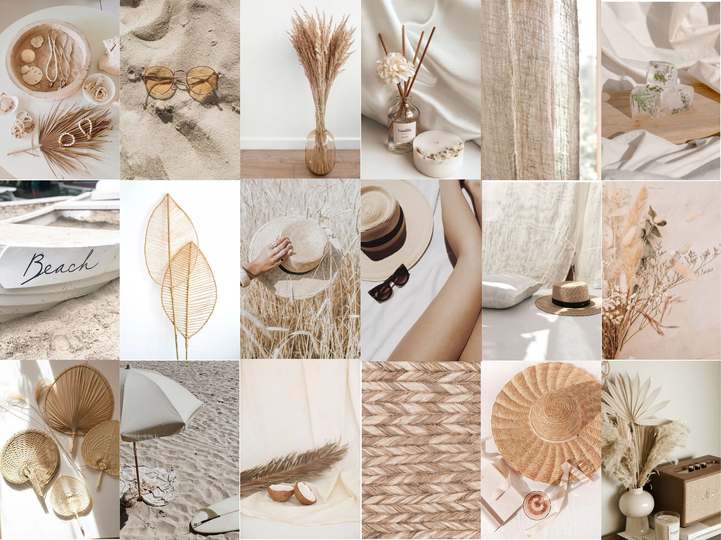 100 Boho Vibes Collage Kit, Boho Collage, Bohemian Aesthetic Wall ...
