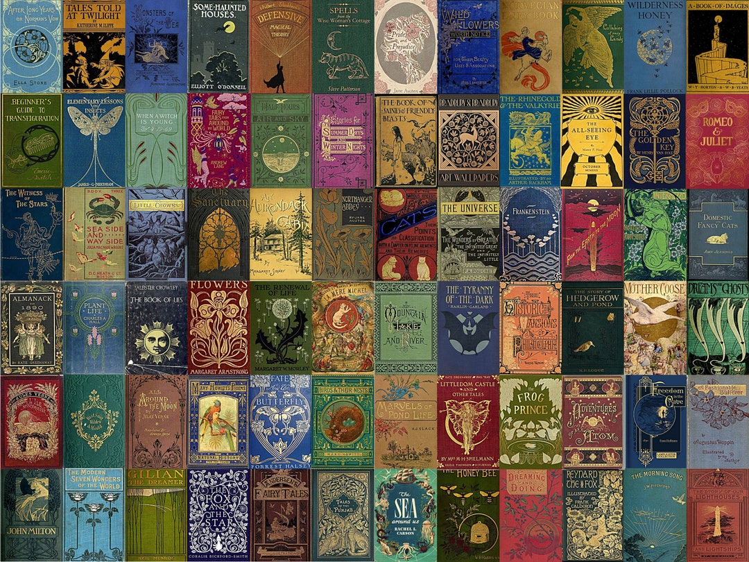 100 Vintage Book Cover Collage Kit, Book Wall Collage, Vintage ...