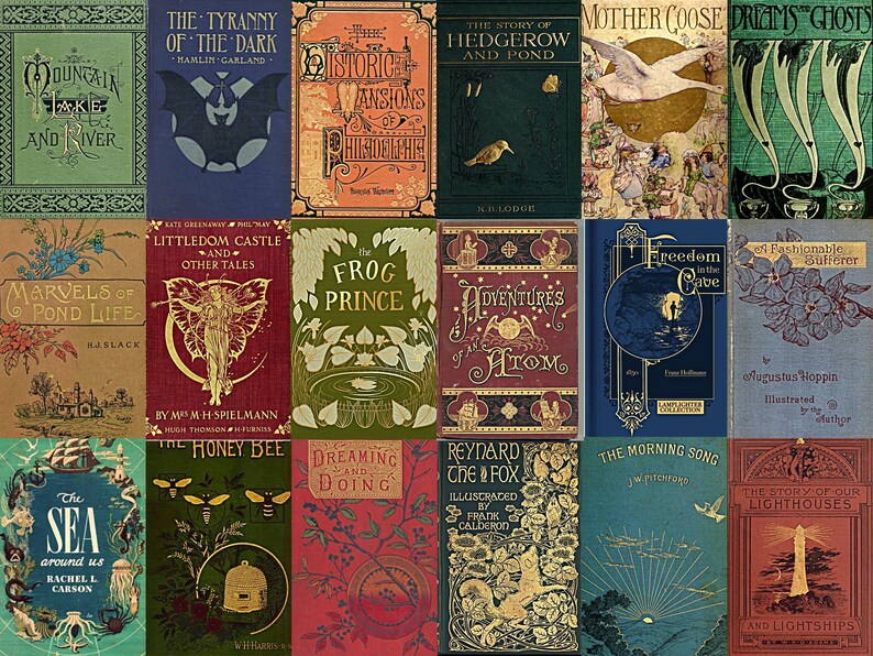 100 Vintage Book Cover Collage Kit, Book Wall Collage, Vintage ...