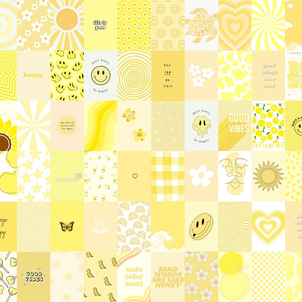 Wall Collage Kit Yellow and Blue - Etsy