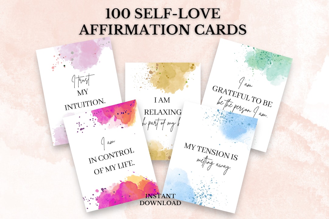 100 Affirmation Cards Printable, Affirmation Cards Digital, Vision ...