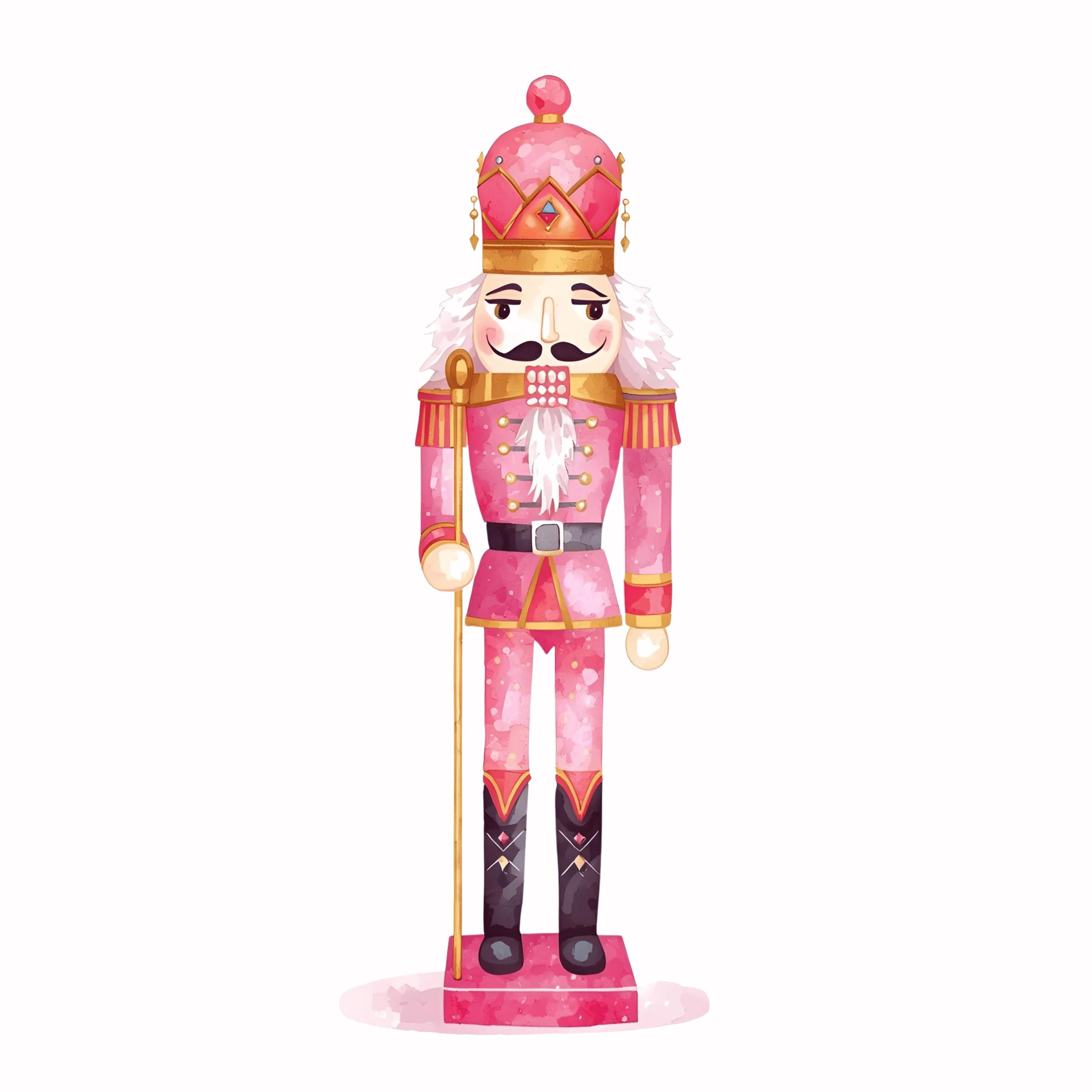 10 Pink Watercolor Nutcracker Clipart | Christmas PNG Bundle (digital ...