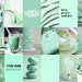 100 Mint Green Collage Kit, Green Pastel Wall Collage, Mint Aesthetic ...