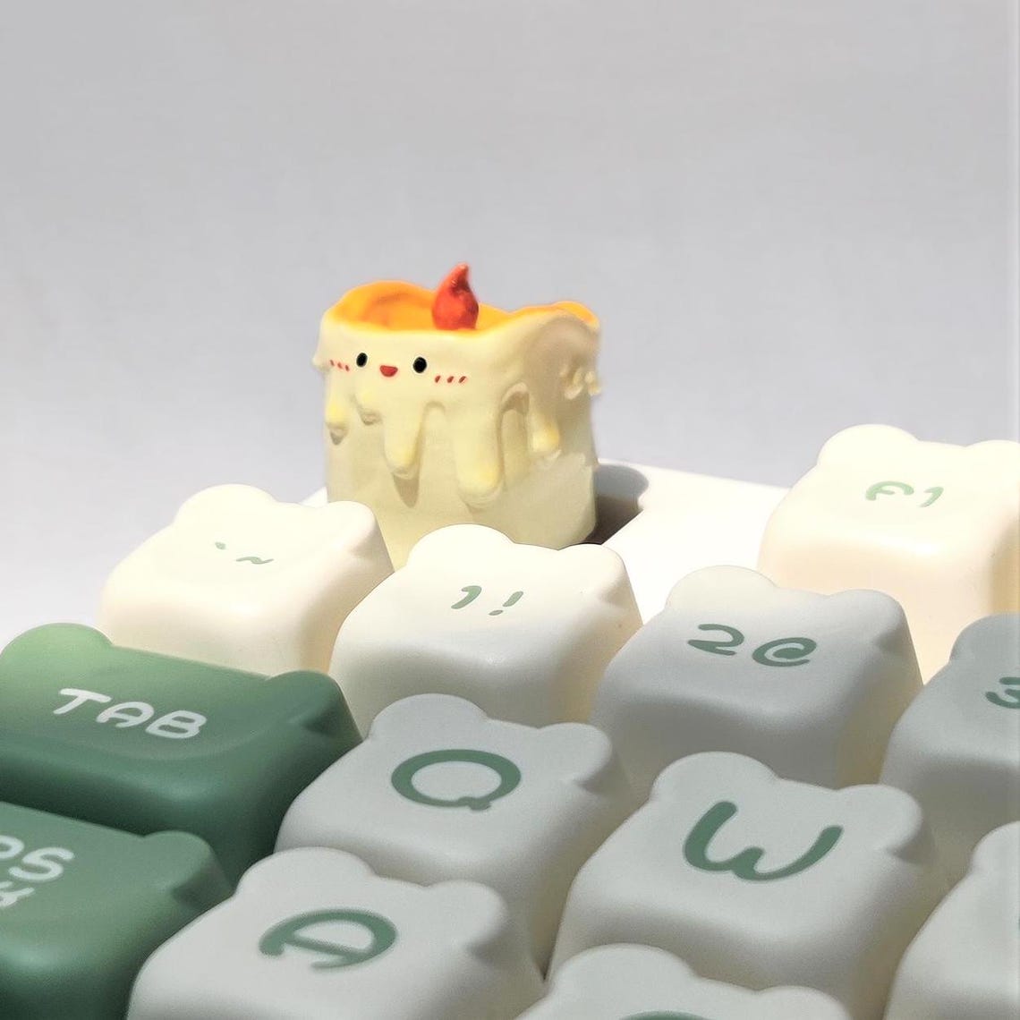 Hand-painted Candle Keycap: Kawaii Keyboard Decoration - Etsy
