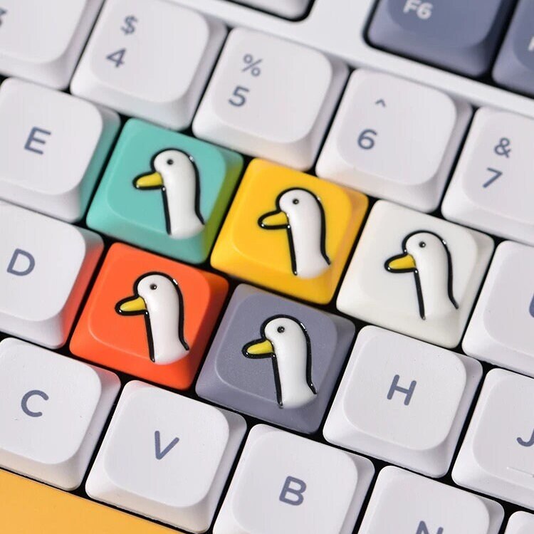 Cute Duck Low Profile Keycap Kawaii Artisan Keycap Set - Etsy Canada
