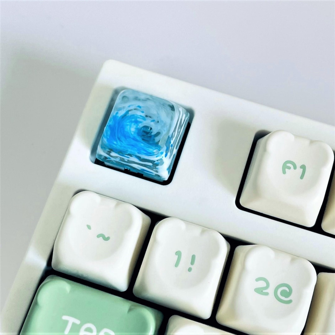 Ocean Wave Keycap, Artisan Beach Keycap, Transparent Keycaps, Blue XDA ...
