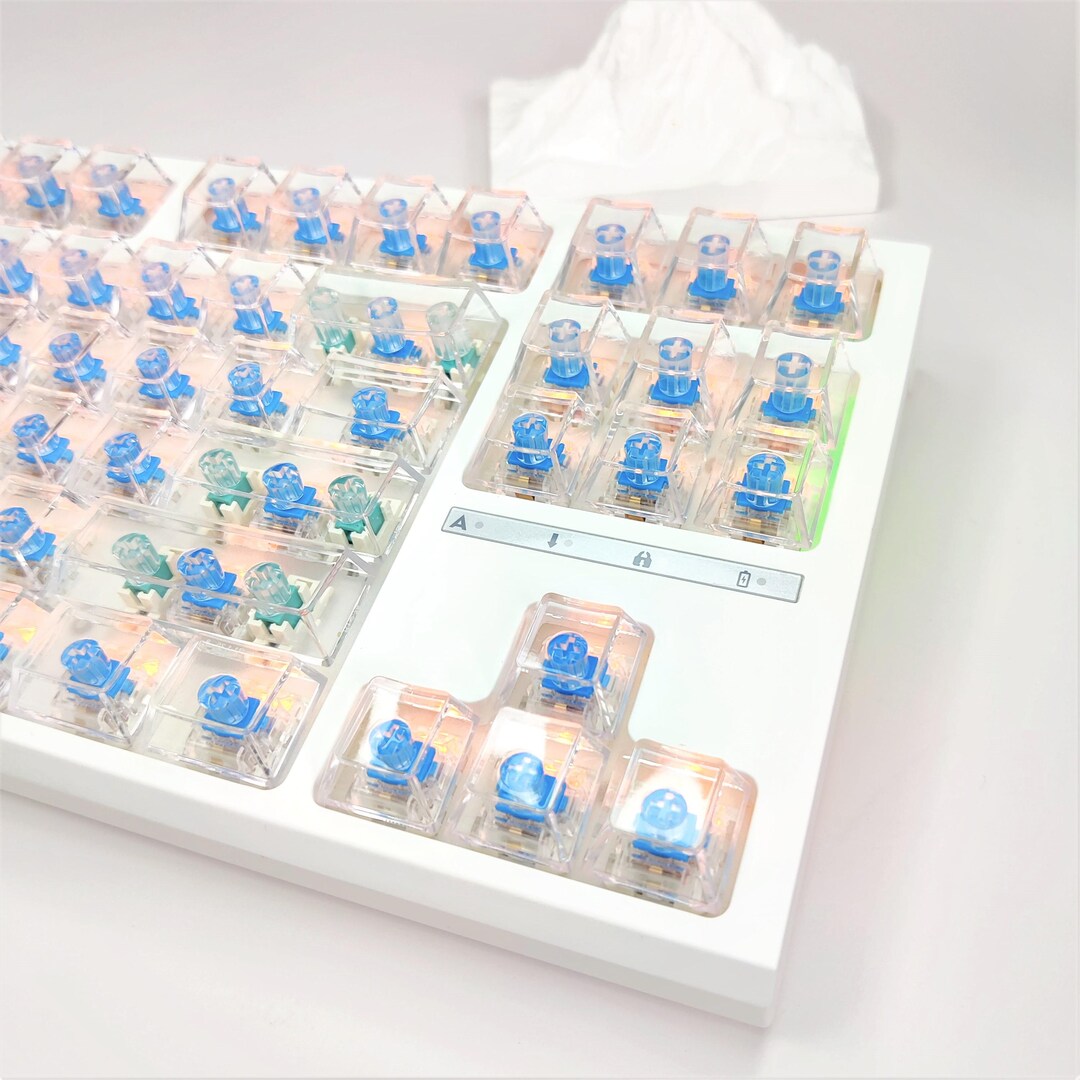 Crystal Keycap Set, High Clear Blank Keycap, 108 Keycaps Set, cherry ...