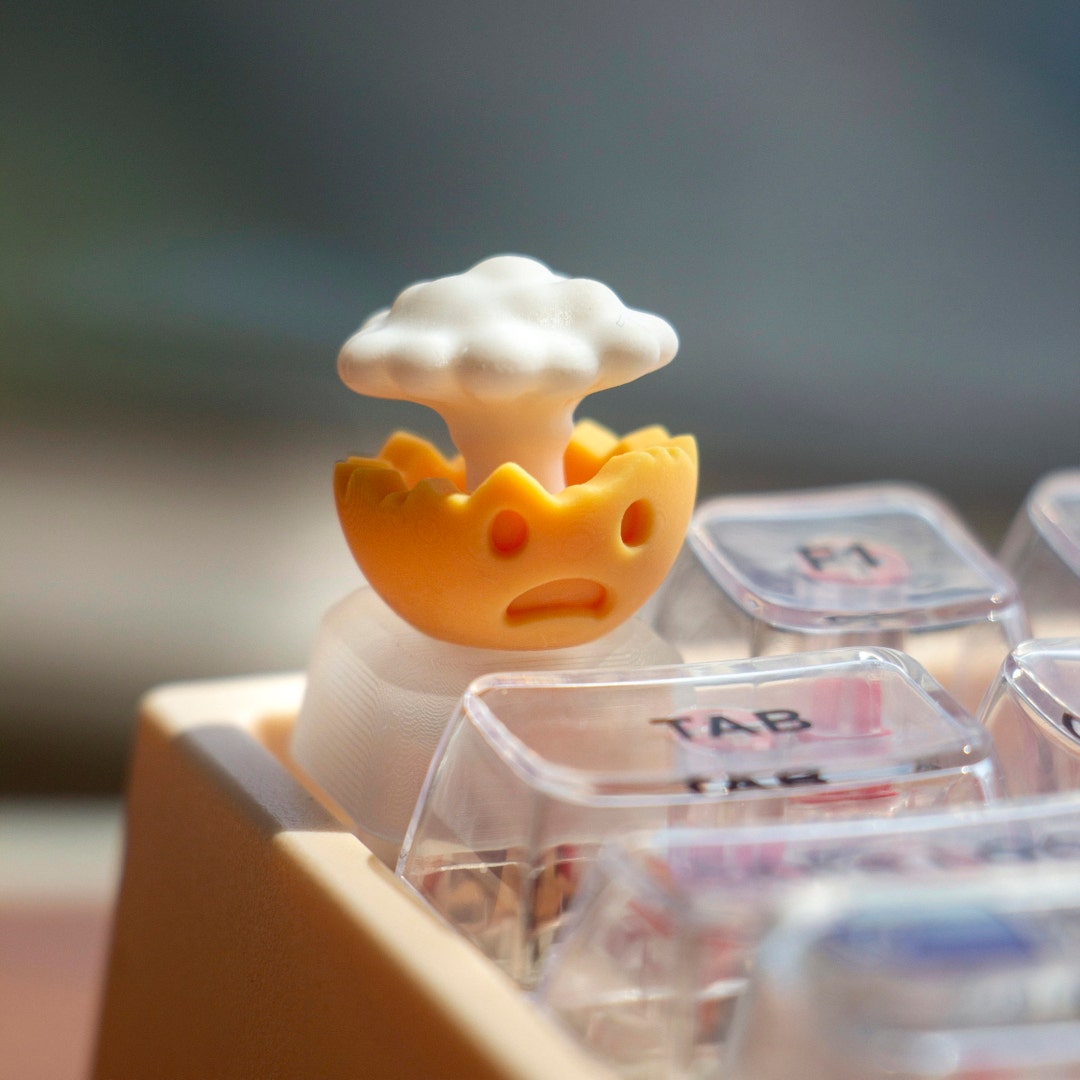 Mind Blown Emoji Keycap Kawaii Backlist Keycap Funny Artisan Keycap