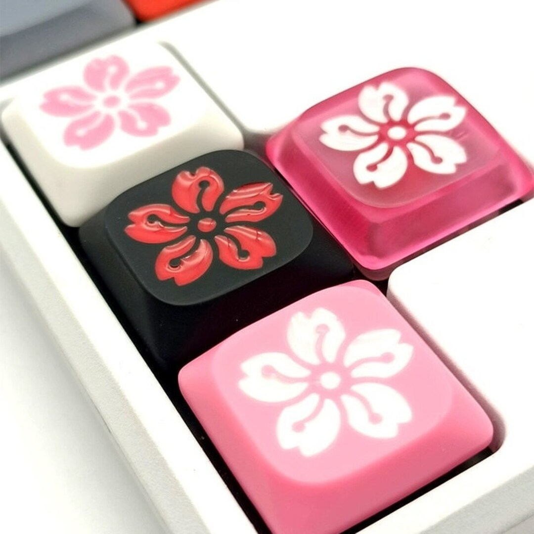 Sakura Low Profile Keycap, Kawaii Artisan Keycap Set, Custom Low ...