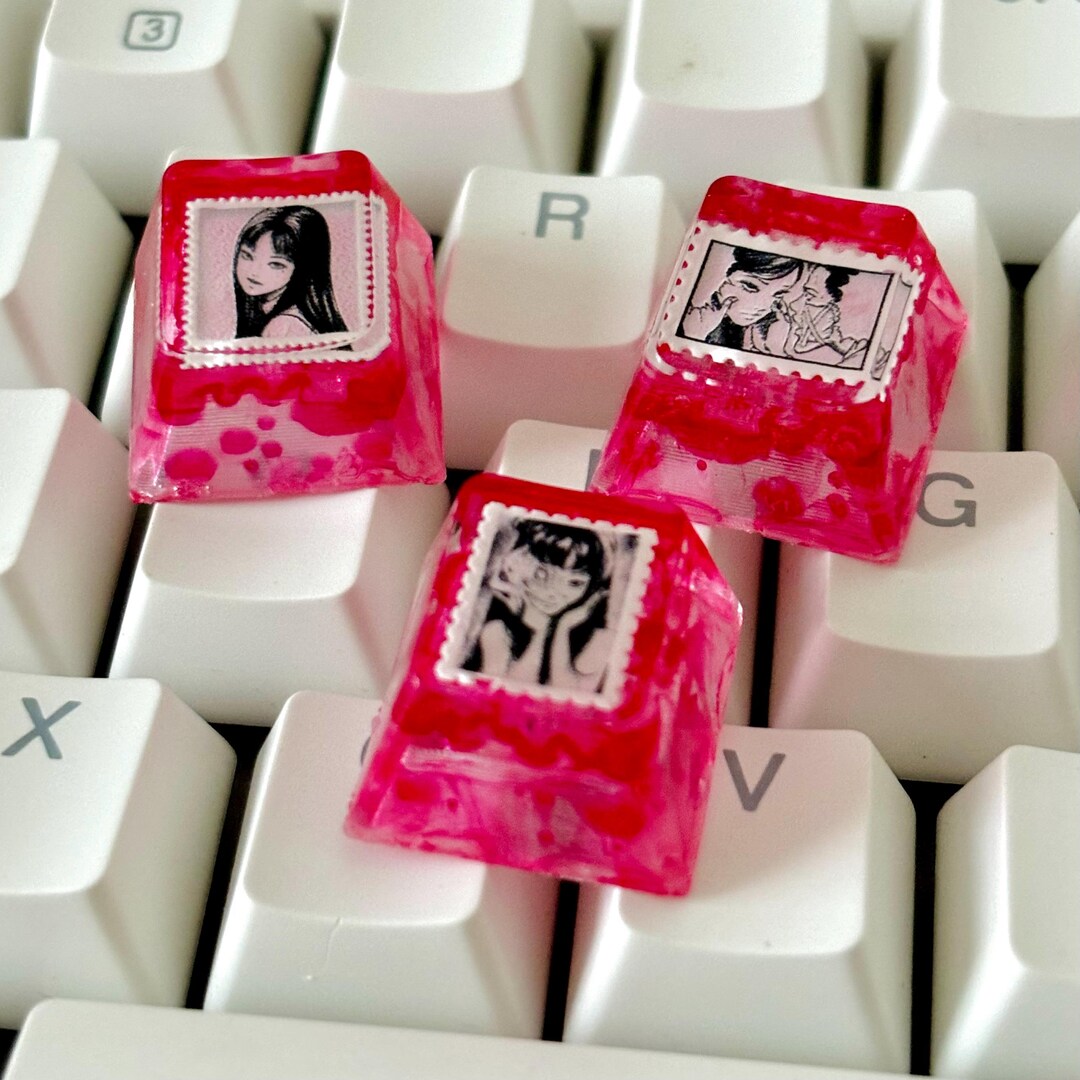 Custom Tomie Kawakami Keycap, Transparent Blood Keycap, Artisan Anime ...