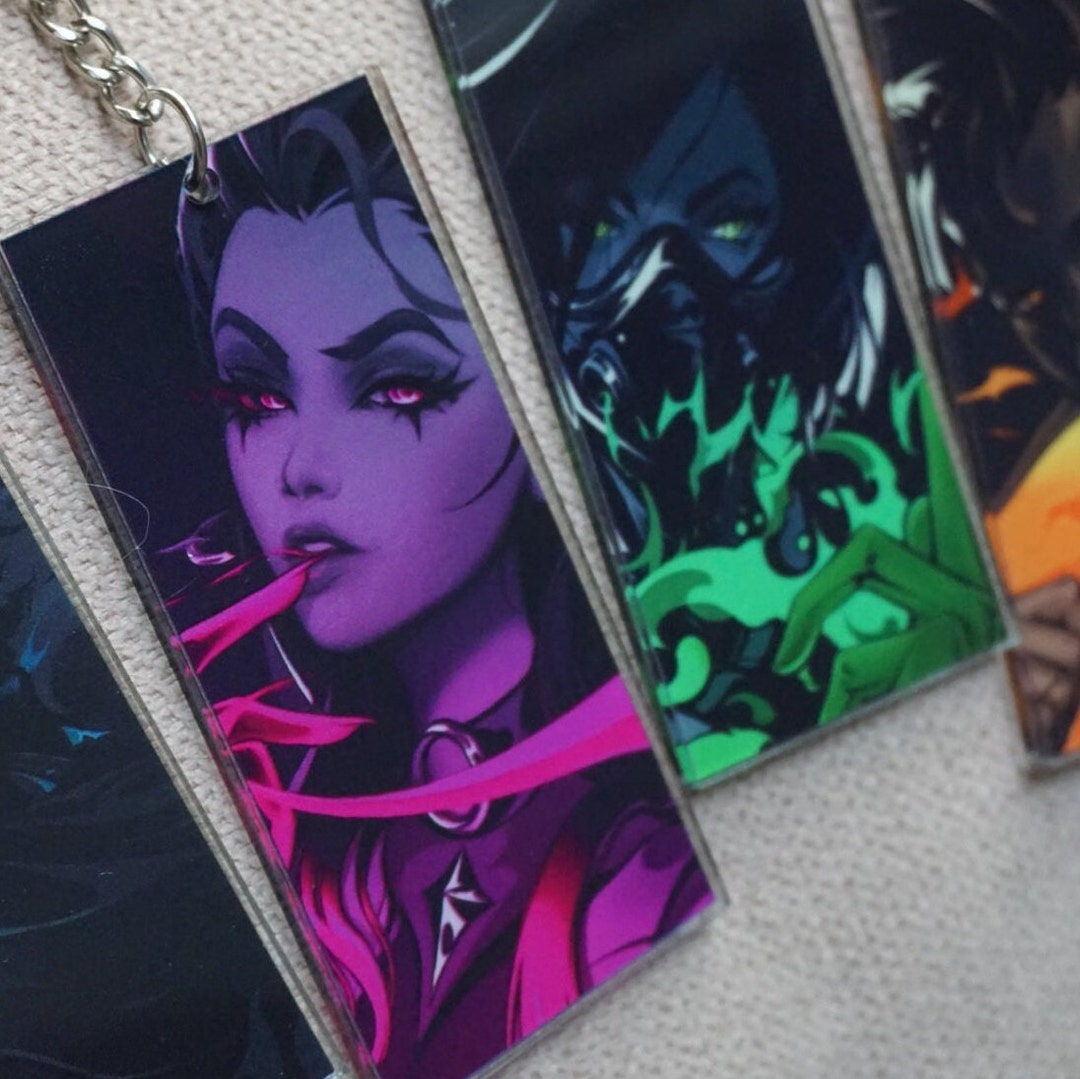 Valorant Keychain Backpack Tag Omen, Phoenix, Reyna, Viper Video Game ...