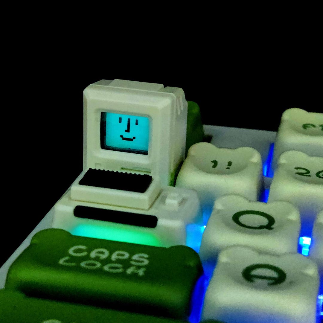 Old School Computer Keycap Artisan Keycaps, 2pcs a Set, Cute Keycap ...