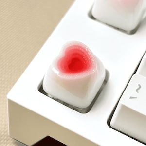 Love Heart Keycap, Pink Keycap, Cute Gradient Keycap, Artisan Resin ...